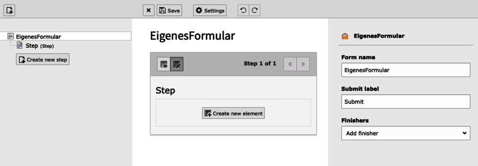 Create form | easyWeb standard | information and help page Create form | easyWeb standard | information and help page
