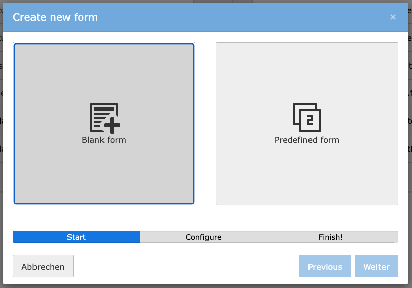 Create form | easyWeb standard | information and help page Create form | easyWeb standard | information and help page